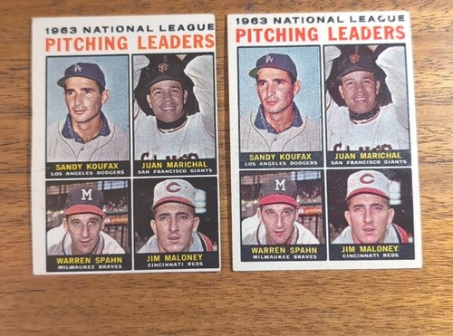 1964 Topps 1963 Pitching Leaders Sandy Koufax Juan Marichal Spahn ...