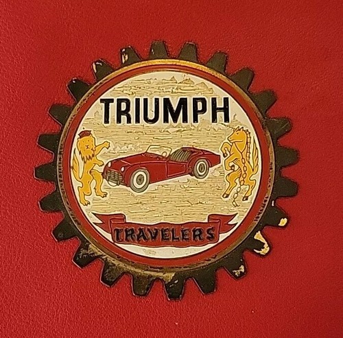 Vintage Triumph Travelers Club 3 3/8" Enamel Car Badge | eBay
