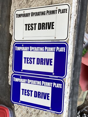 Lot of 3 Temporary Operating Permits Test Drive Tag Dealer Plate Blue ...