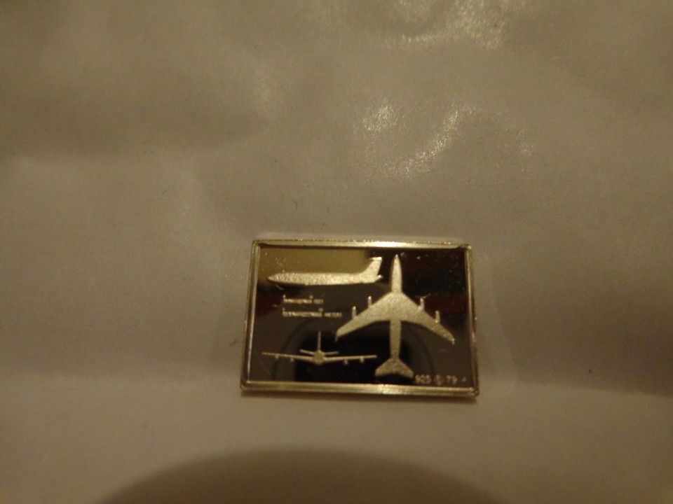 FRANKLIN MINT - BOEING 707 STERLING 925 SILVER PLANE PLAQUE BADGE | eBay