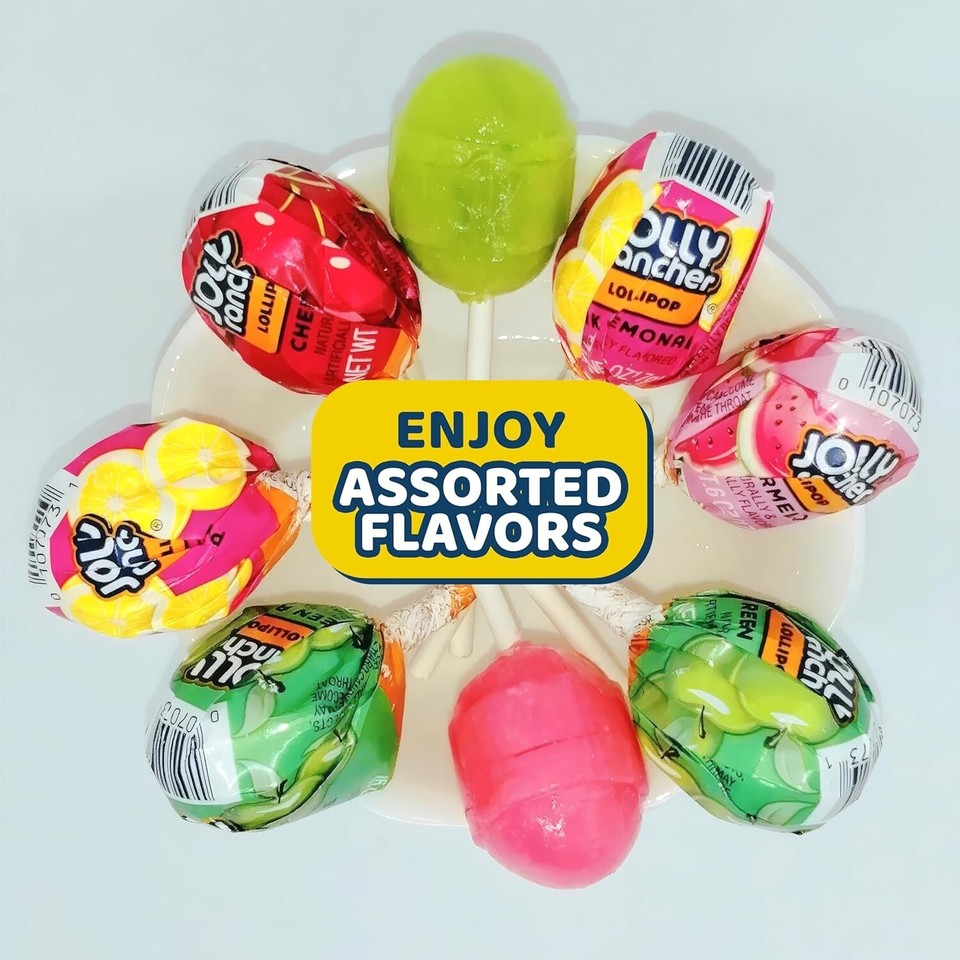 Jolly Rancher Round Lollipops, Assorted Fruit Filled Pops, Bulk Candy ...
