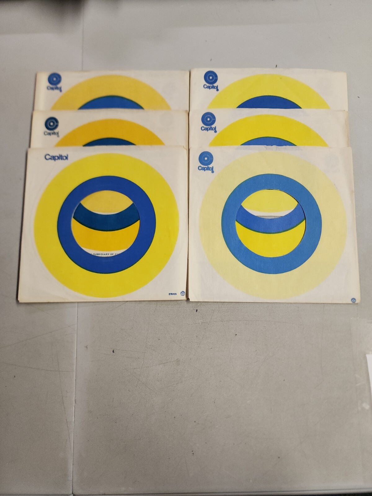 45 RPM 7" RECORD SLEEVES CO. SLEEVE 6 PACK SEE PHOTOS - Capitol (SLV127 ...