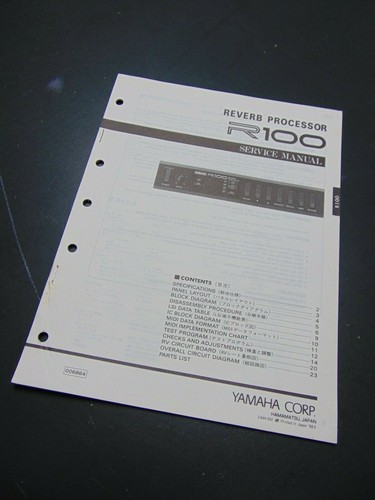 Yamaha Reverb Processor R100 Service Manual Schematics Parts List ...