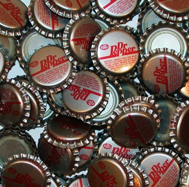 Soda pop bottle caps Lot of 12 DR PEPPER plastic lined unused new old ...