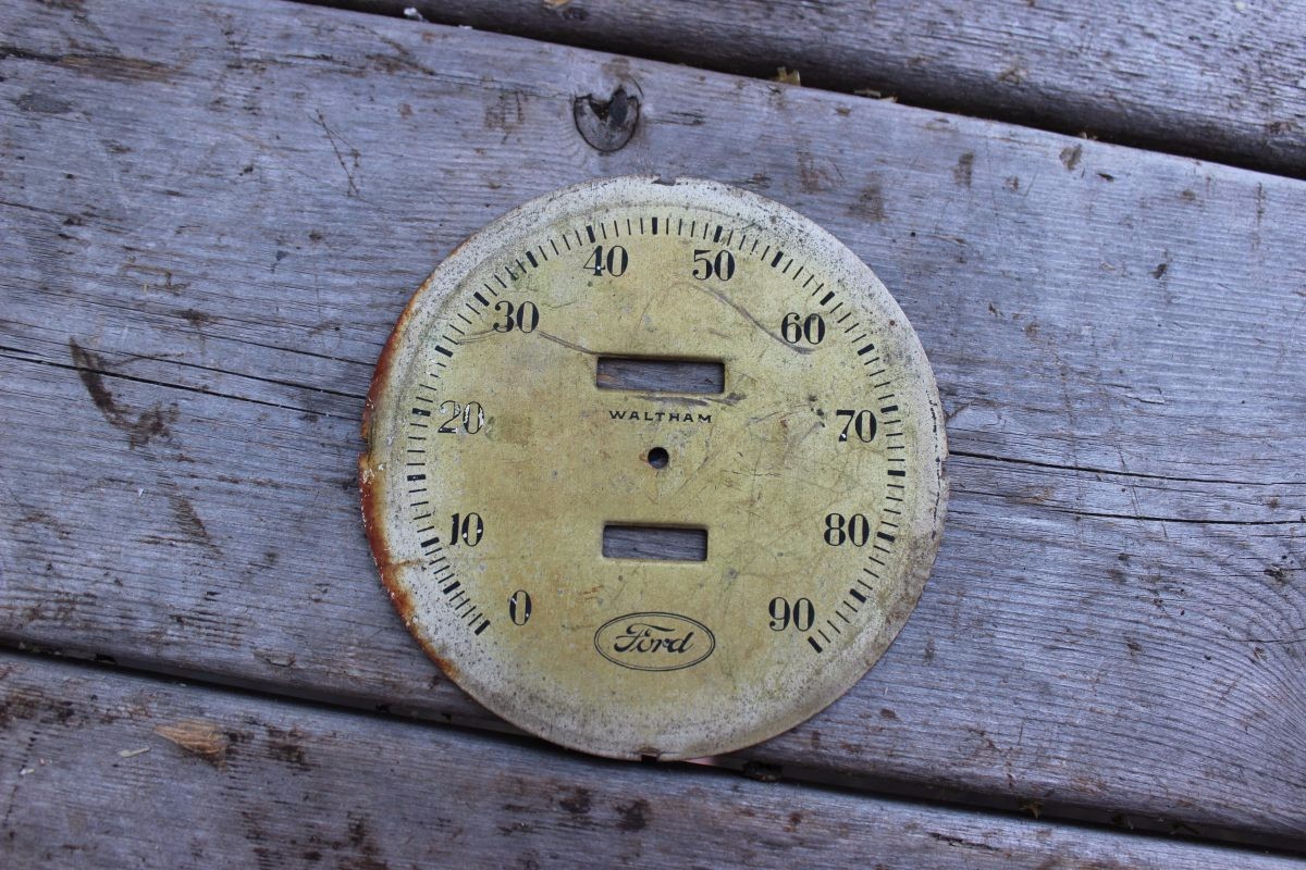 Old vintage 1933-34 Ford speedometer Face Plate Waltham 4 1/2" ratrod ...