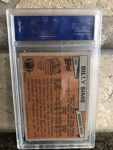 1981 Topps Billy Sims Rookie RC PSA 9 | eBay