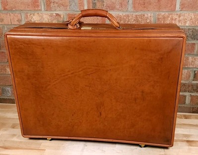 Hartmann Belting Leather Suitcase Vintage Travel Luggage Brown 26"x19 ...