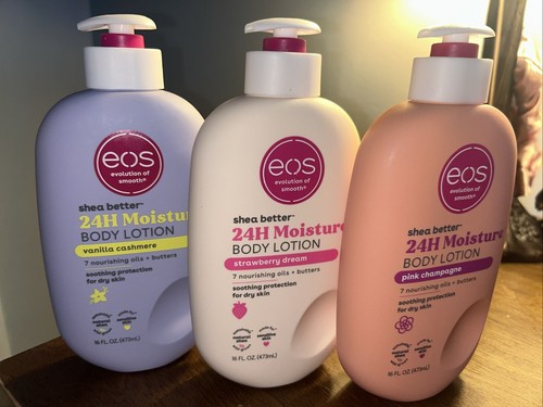 LOT OF 3-EOS 24 HOUR MOISTURE BODY LOTION 16 FL OZ. EACH. ALL NEW | eBay