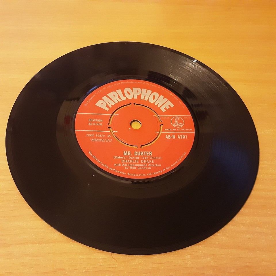 7" Single - Charlie Drake, Mr Custer/Glow Worm, 1960, PARLOPHONE (45-R ...