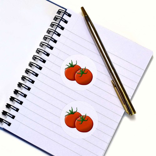 24 x 40mm Round 'Tomatoes' Stickers (SK00040581) | eBay