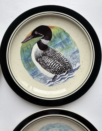 Set of 4 Folkcraft Stoneware Loon Lake by Scotty Z Salad/Dessert Plates ...