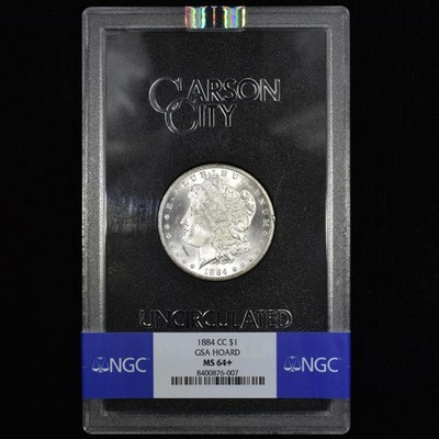 1884-CC $1 GSA MORGAN SILVER DOLLAR NGC MS-64+ CARSON CITY COIN PLUS ...