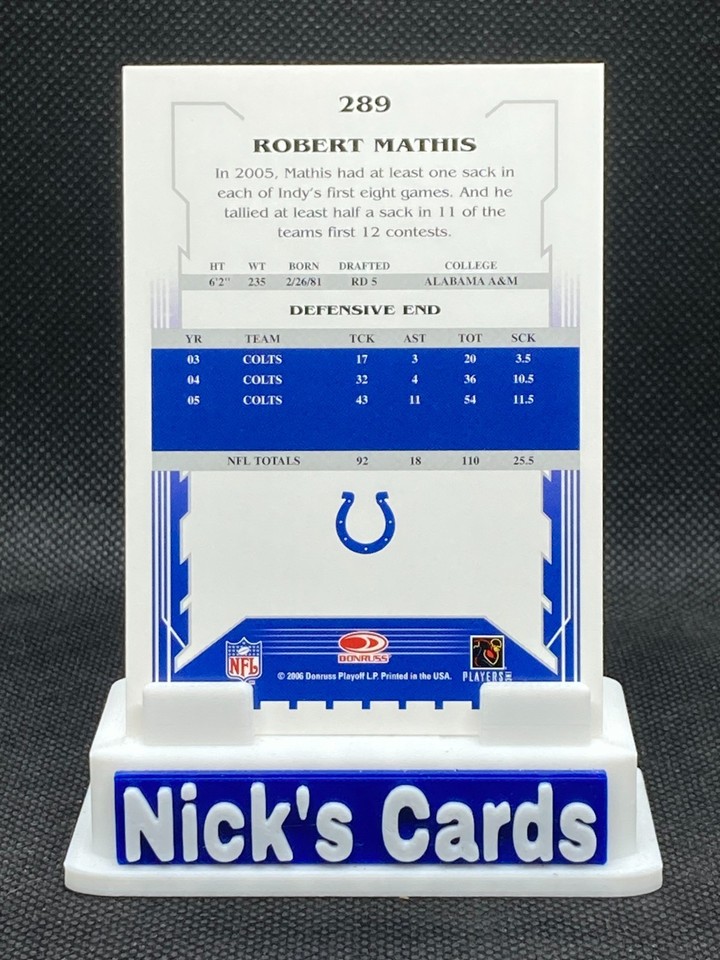 2006 Score #289 Robert Mathis Indianapolis Colts | eBay UK