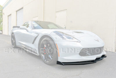 Z06 CARBON FLASH Front Lip Splitter & CARBON Sid Extension For 14-19 ...