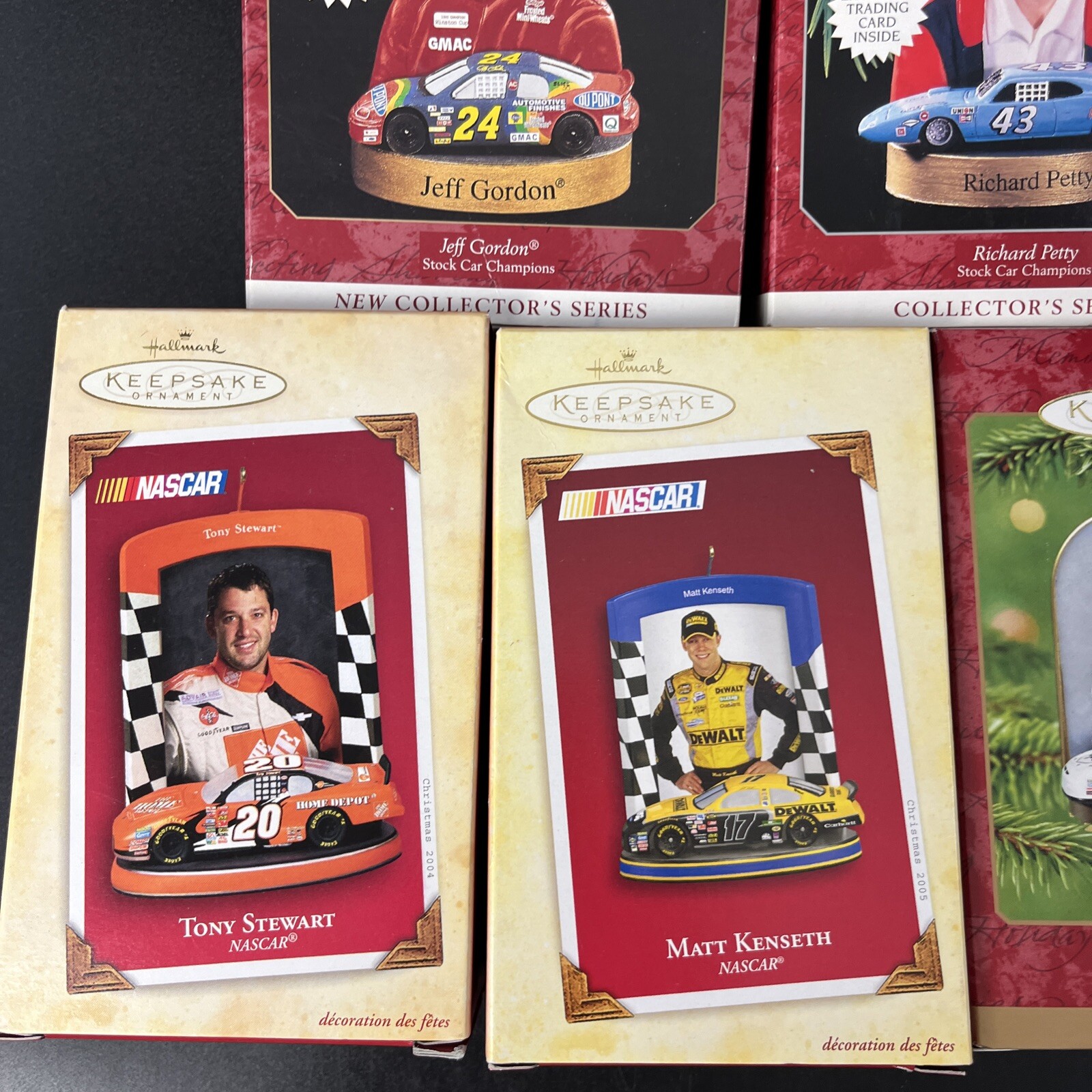 Lot of 6 Hallmark NASCAR Racing Keepsake Ornaments Richard Perry Jeff ...