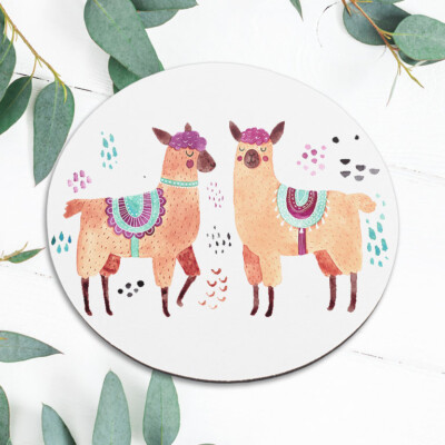 Watercolor Llama Alpaca Animal Mouse Pad Mat Office Desk Table ...