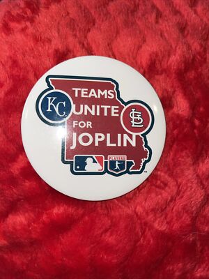 MLB Collector Pinback KC Royals STL Cardinals Teams Unite For Joplin 3. ...