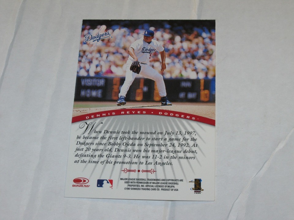 Dennis Reyes Autographed Donruss Baseball Card | eBay