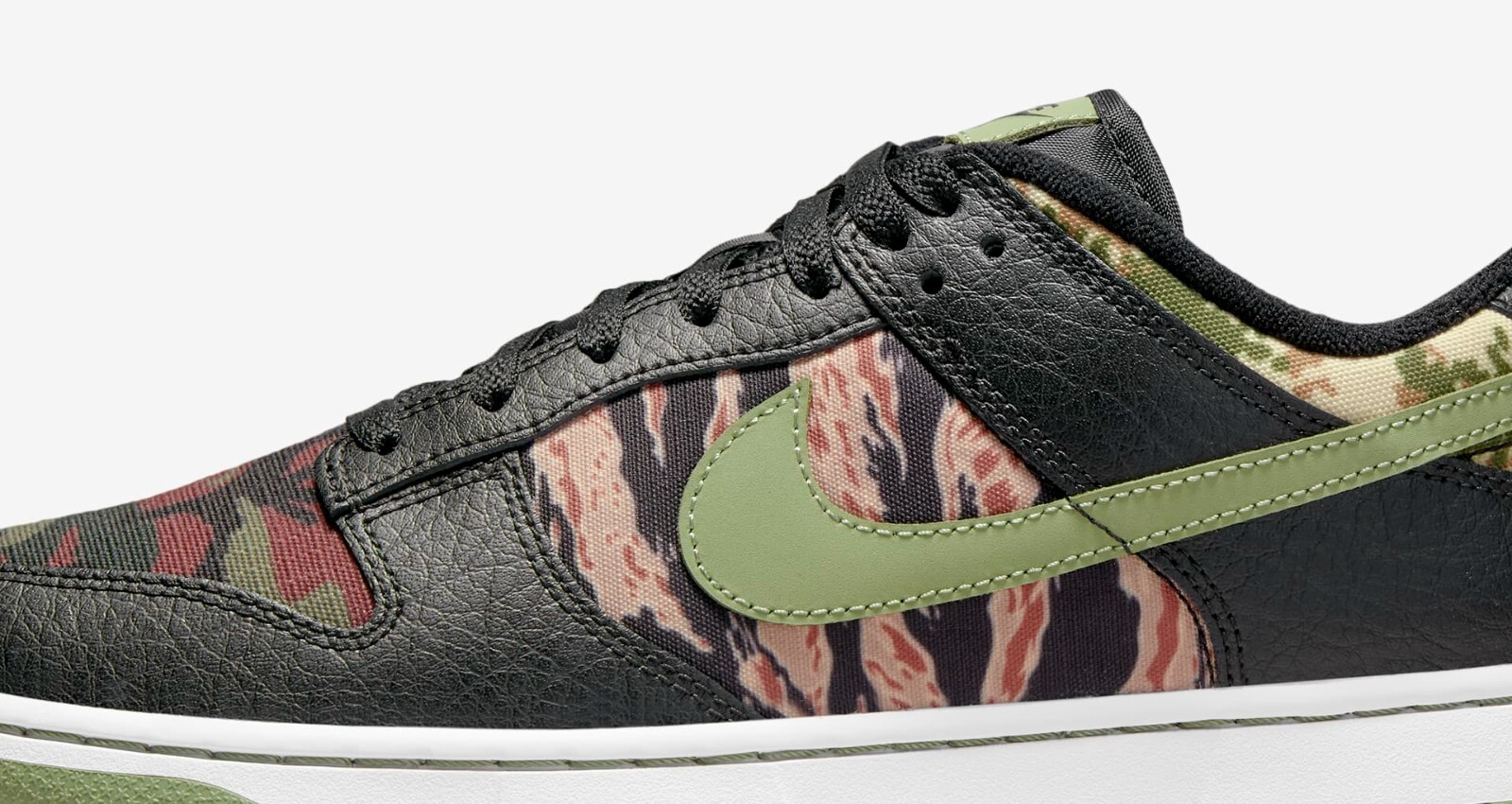 Nike Dunk Low DH0957-001 Crazy Black Multi Camo Khaki Oil Green Men's ...