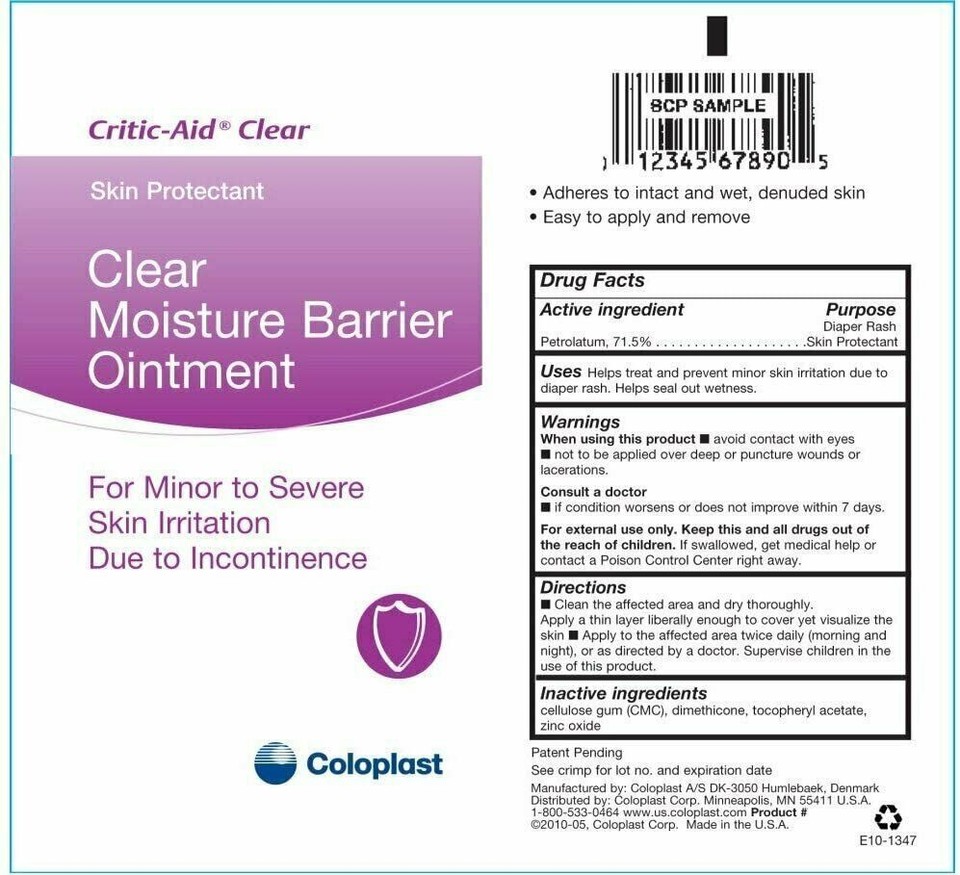 Coloplast Critic Aid Clear Moisture Barrier Ointment Itch Relief 2.5 oz ...