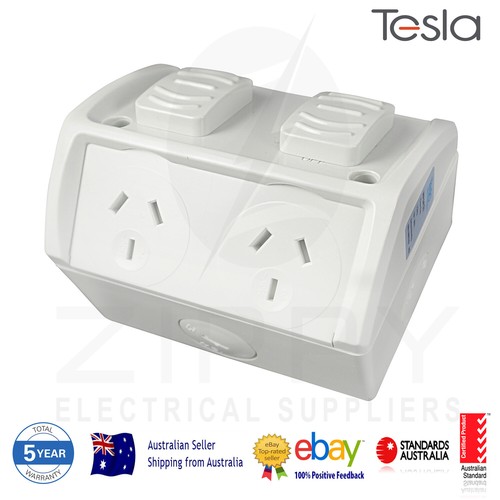 Tesla Weatherproof 10A Double Powerpoint | 5YR WARRANTY (Discount 1x,5x ...