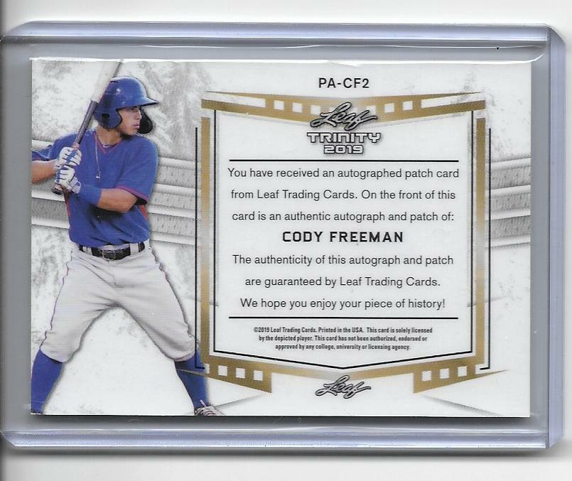 2019 Leaf Trinity CODY FREEMAN 5 Color Patch Bronze Foil Auto RC ...
