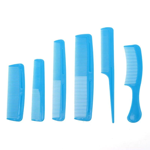 Blue Plastic Comb Set 6pcs Salon Hair Style Hairdressing Barber ...