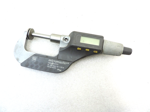 TESA Micromaster 0mm-30mm IP54 Micrometro Digitale 0cm-3cm Esterno 0-1. ...
