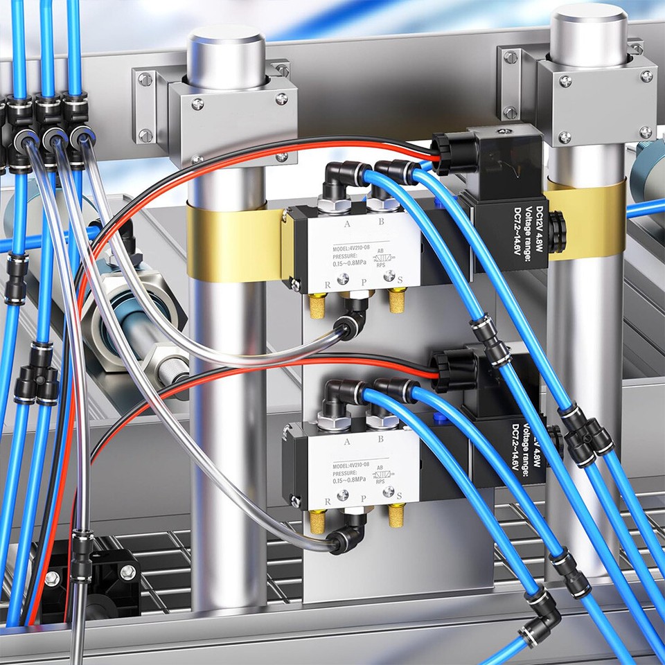 10Pcs Push To Connect Air Fittings Tube 3/16" Od Elbow Air Line Union ...