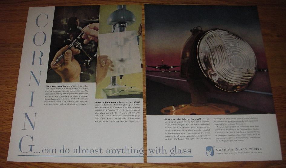 1957 Corning Glass Works Ad - Corning.. can do almost anything with ...