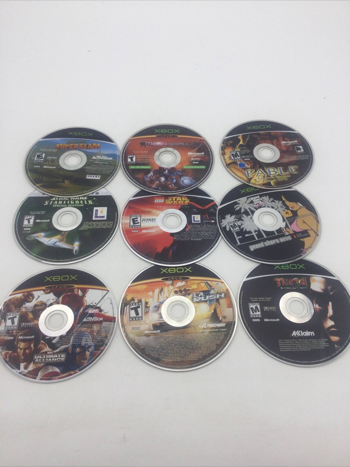 LOT OF 9 Xbox VIDEO GAMES ~ DISC ONLY ~ GREAT TITLES! Untested | eBay