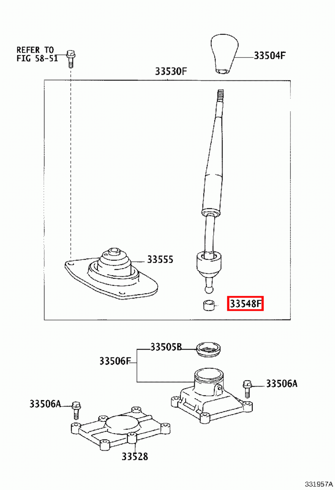 Genuine Hilux KUN126 KUN125 GUN126 Gearbox Gear Shift Lever Seat Bush ...