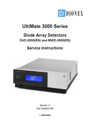 Dionex UltiMate 3000 Series DAD-3000/MWD-3000 Service manual | eBay