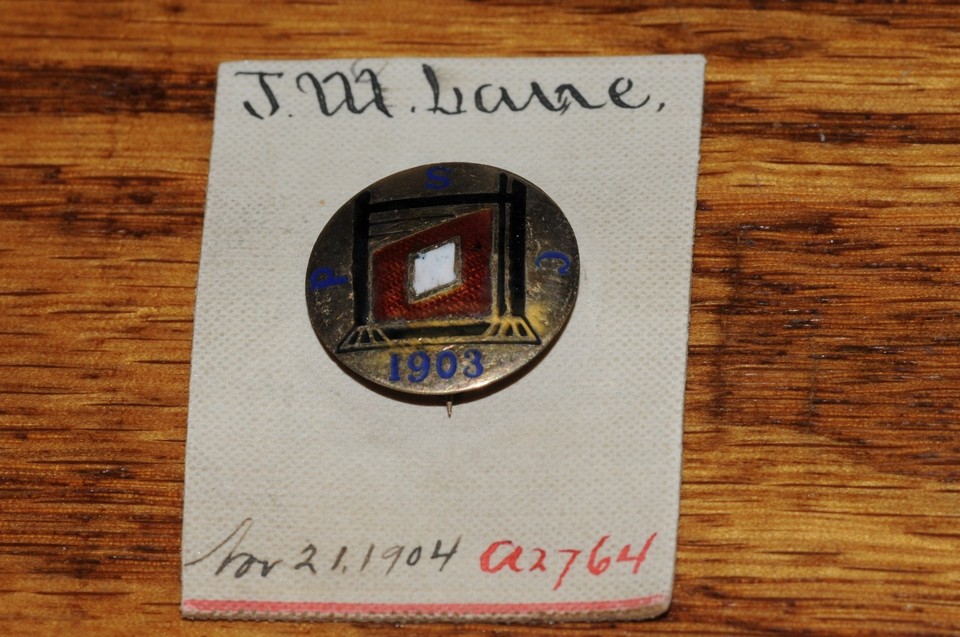 SPC 1903 Fraternal Organization Pin Gold Filled 1904 Historic Salesman ...