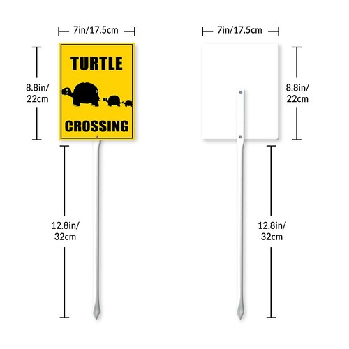Houseuse Turtle Crossing Sign With Stake Slow Down Sign For ...