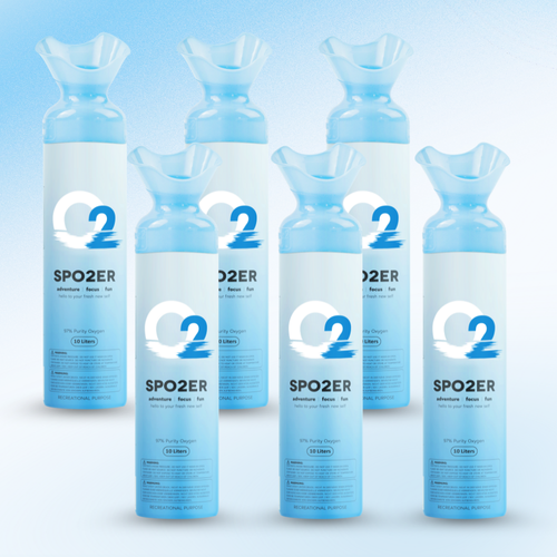 Spzoer Oxygen 10 Liter Canned O2 Bottle Can 6 Pack for High Altitude ...
