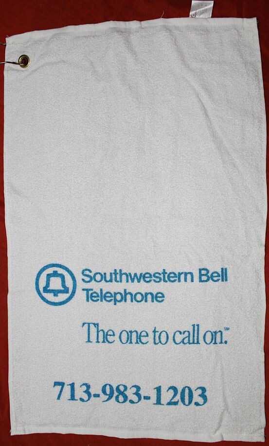 New Vintage Golf Towel Southwestern Bell Telephone Logo 24 1/2" x 16 ...