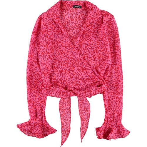 Accomolice all-over print long sleeve open collar wrap blouse for women size... | eBay Australia