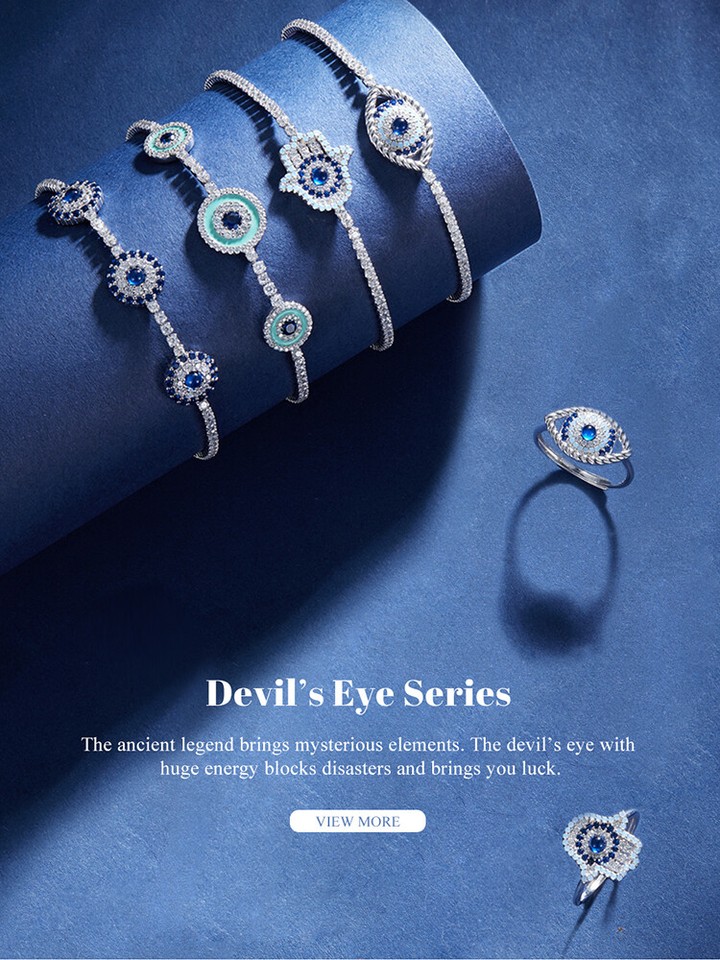 Voroco S925 Sterling Silver Devil's Eye Tennis CZ Bracelets Jewelry Women Gifts | eBay