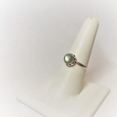 Vintage Green Moonstone Sterling Silver Ring Size 8.25 | eBay