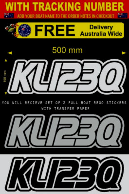 2X Boat Rego Stickers 150mm Rego Numbers Bubble Free High Quality ...