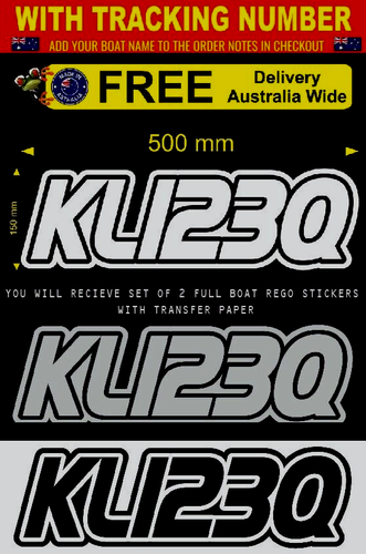 2X Boat Rego Stickers 150mm Rego Numbers Bubble Free High Quality ...