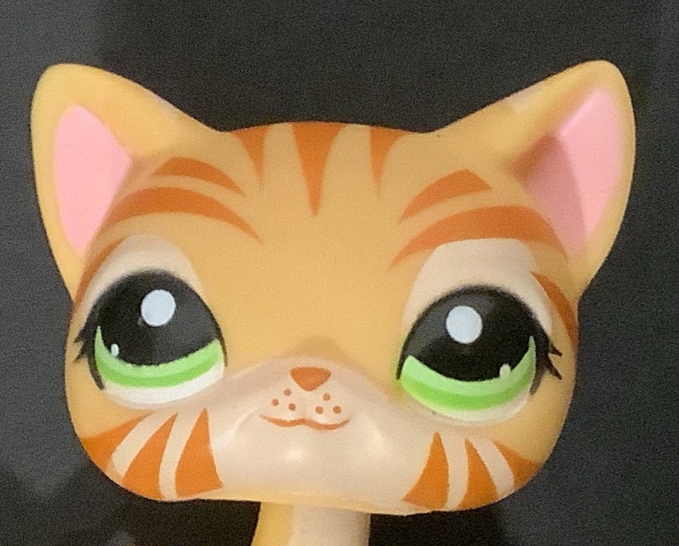 Littlest Pet Shop LPS #1451 Authentic Orange Shorthair Cat Green Eyes ...