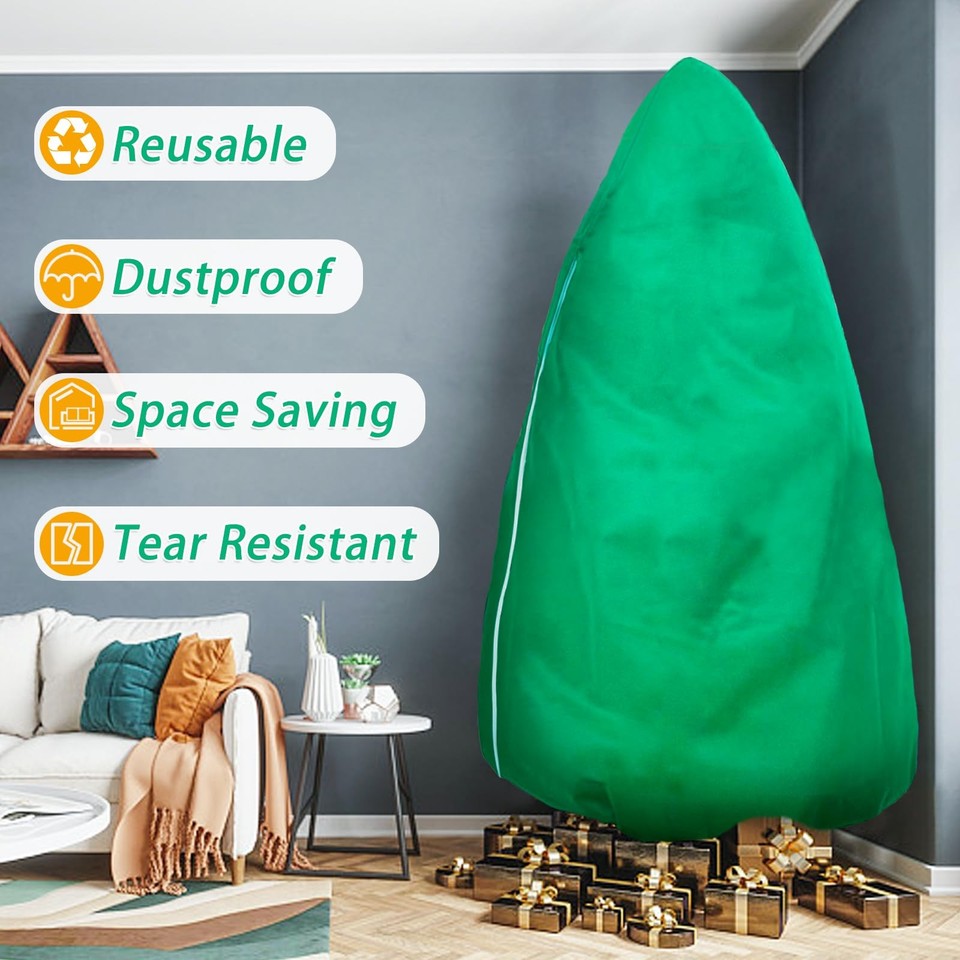 Upright Christmas Tree Storage Bag, Tapered Christmas Tree Cover for 7. ...