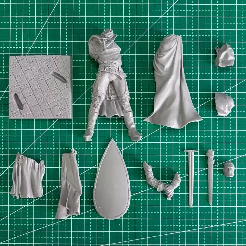 1/20 Scale 90mm Crusader Knight Templar Resin Figure Medieval Warrior ...