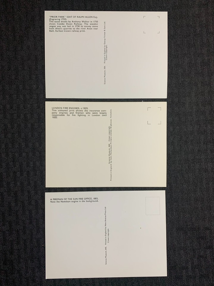 Vintage LONDON SCIENCE MUSEUM 6x4.25" Postcard LOT of 12 FVF 7.0 Cars ...