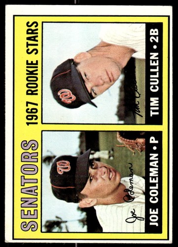 1967 TOPPS JOE COLEMAN 167 VG-EX TIM CULLEN RC BASEBALL WASHINGTON ...