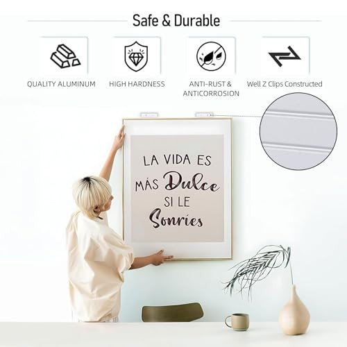 French Cleat Picture Hanger, 4" Aluminum Z Clips Interlocking Picture ...