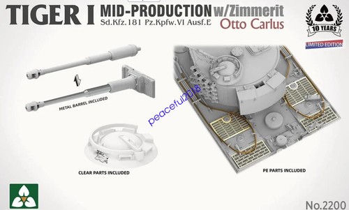 TAKOM 2200 1/35 Tiger I Mid Production w/Zimmerit `Otto Carius` Plastic ...