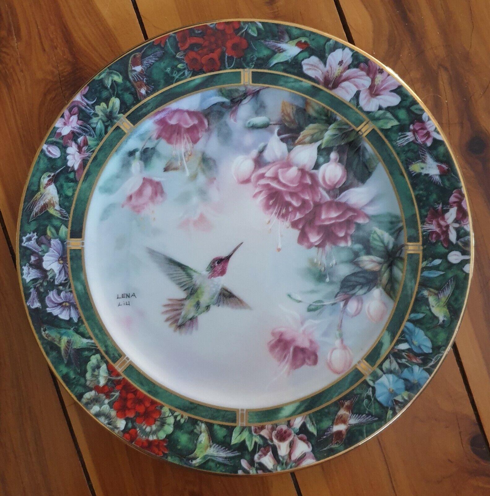 THE ANNA'S HUMMINGBIRDS PLATE Lena Lui's Hummingbird Collectors Plate ...
